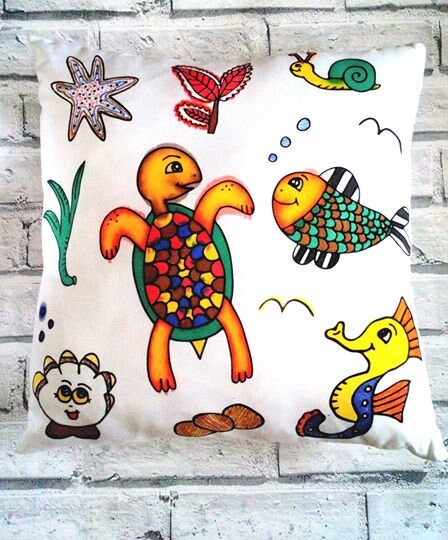 Color Your Own Pillow. Coloring Pillow. Coloring Cushion + 12 Washable ...