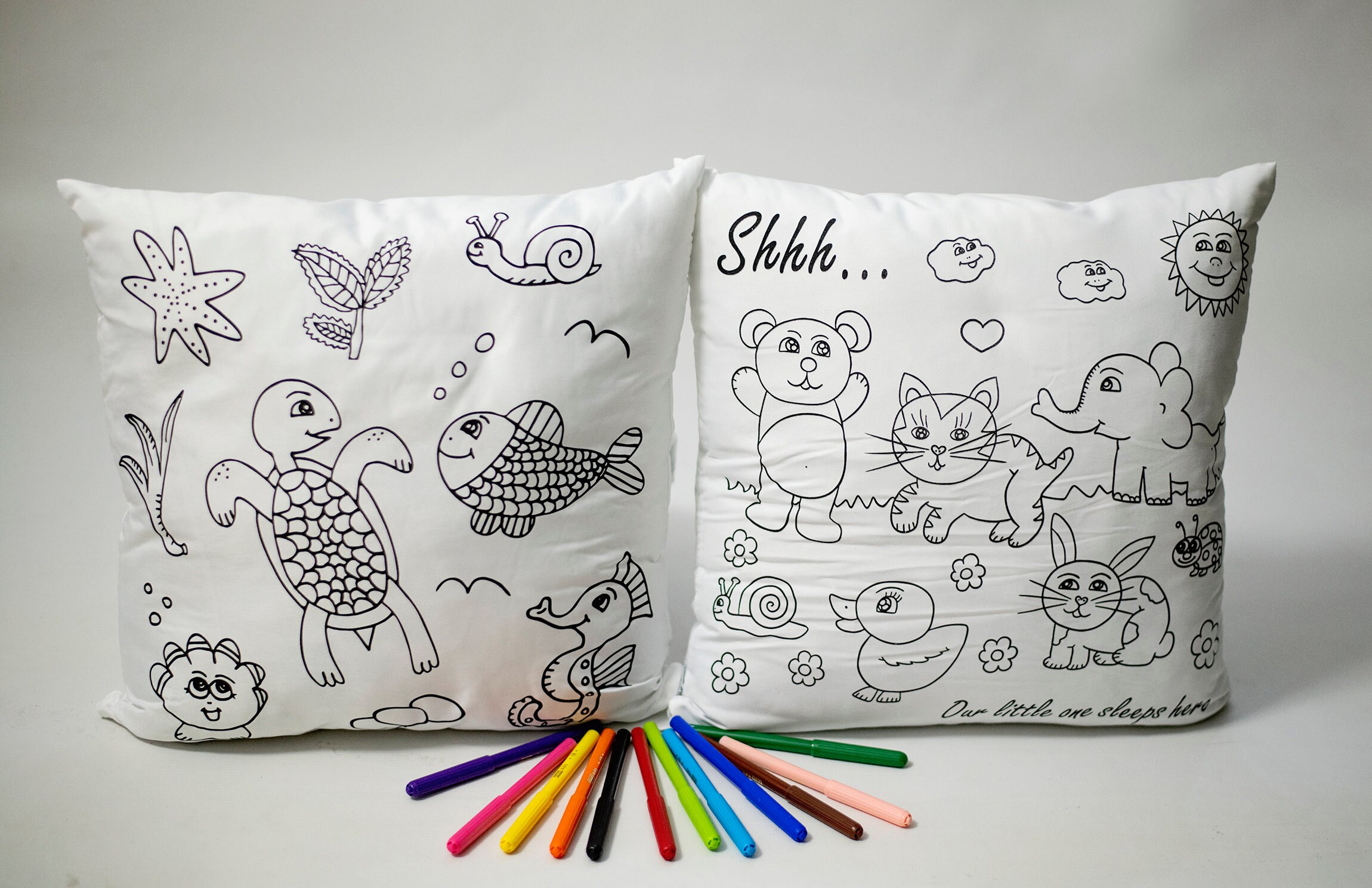 Color Your Own Pillow. Coloring Pillow. Coloring Cushion + 12 Washable ...