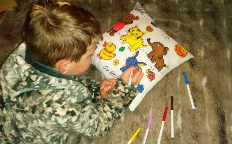 Color Your Own Pillow. Coloring Pillow. Coloring Cushion + 12 Washable ...