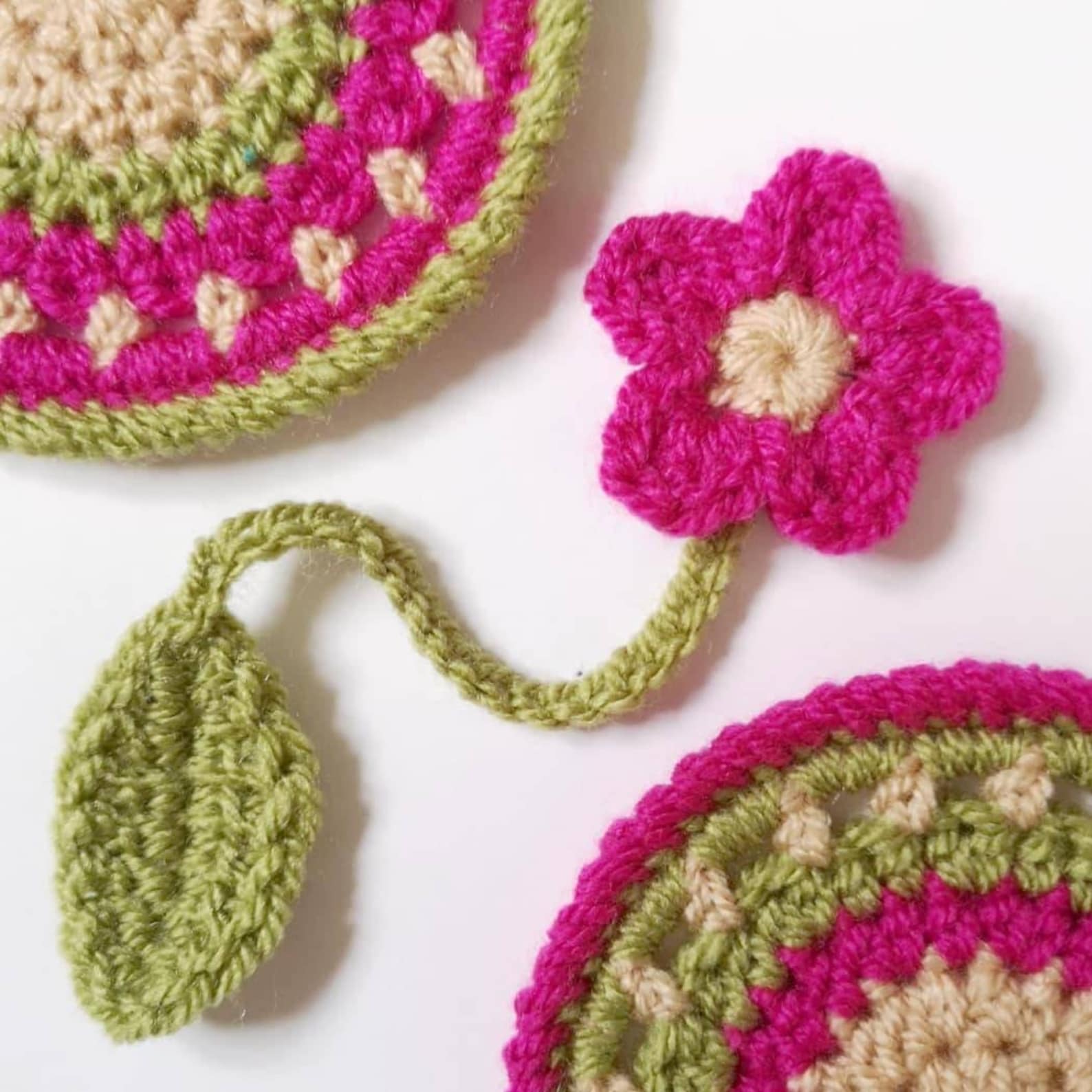 Crochet Circular Coaster and Flower Bookmark PDF Crochet | Etsy