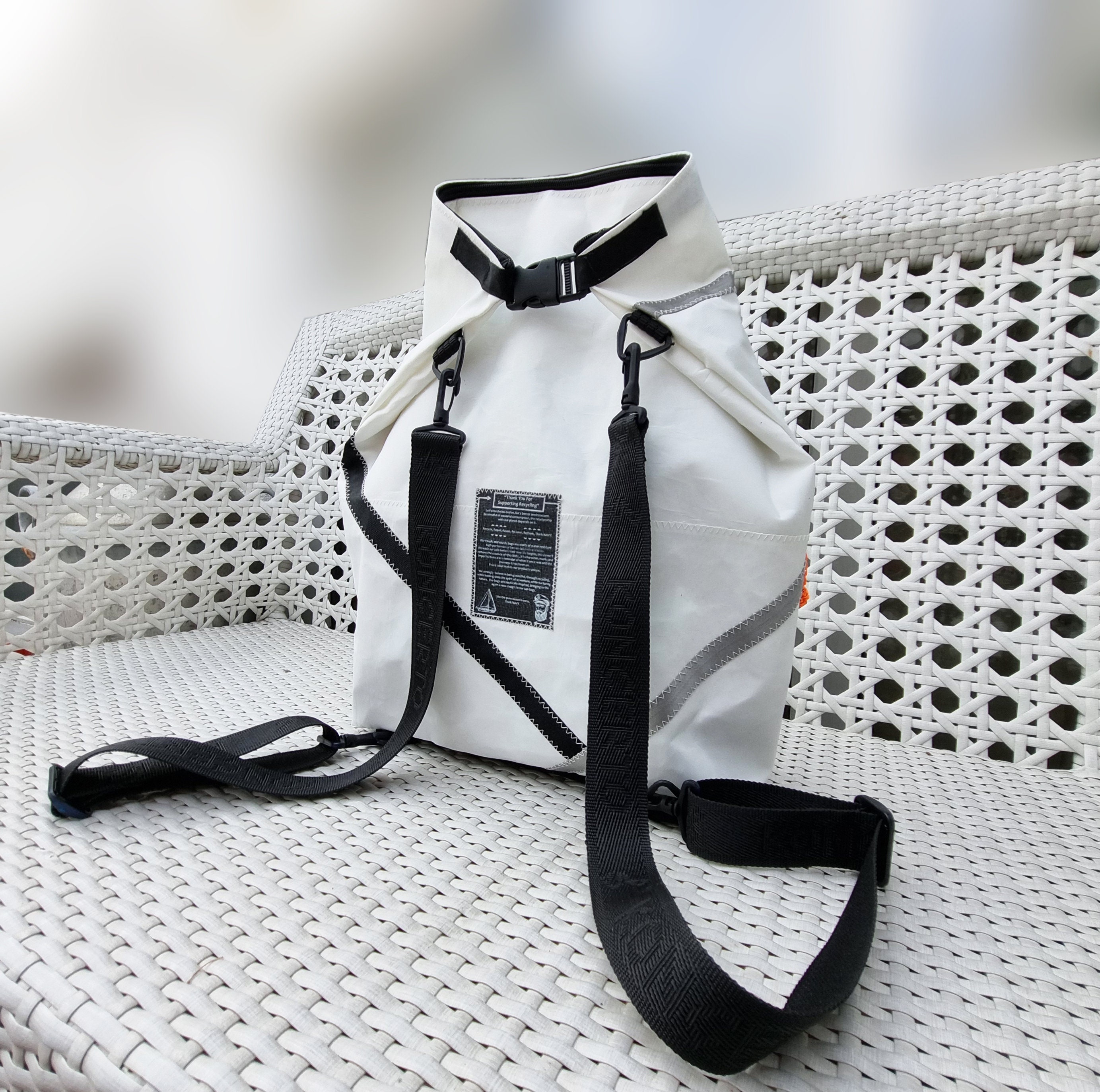 White Sailcloth Waterresistant Convertible Backpack Unisex - Etsy