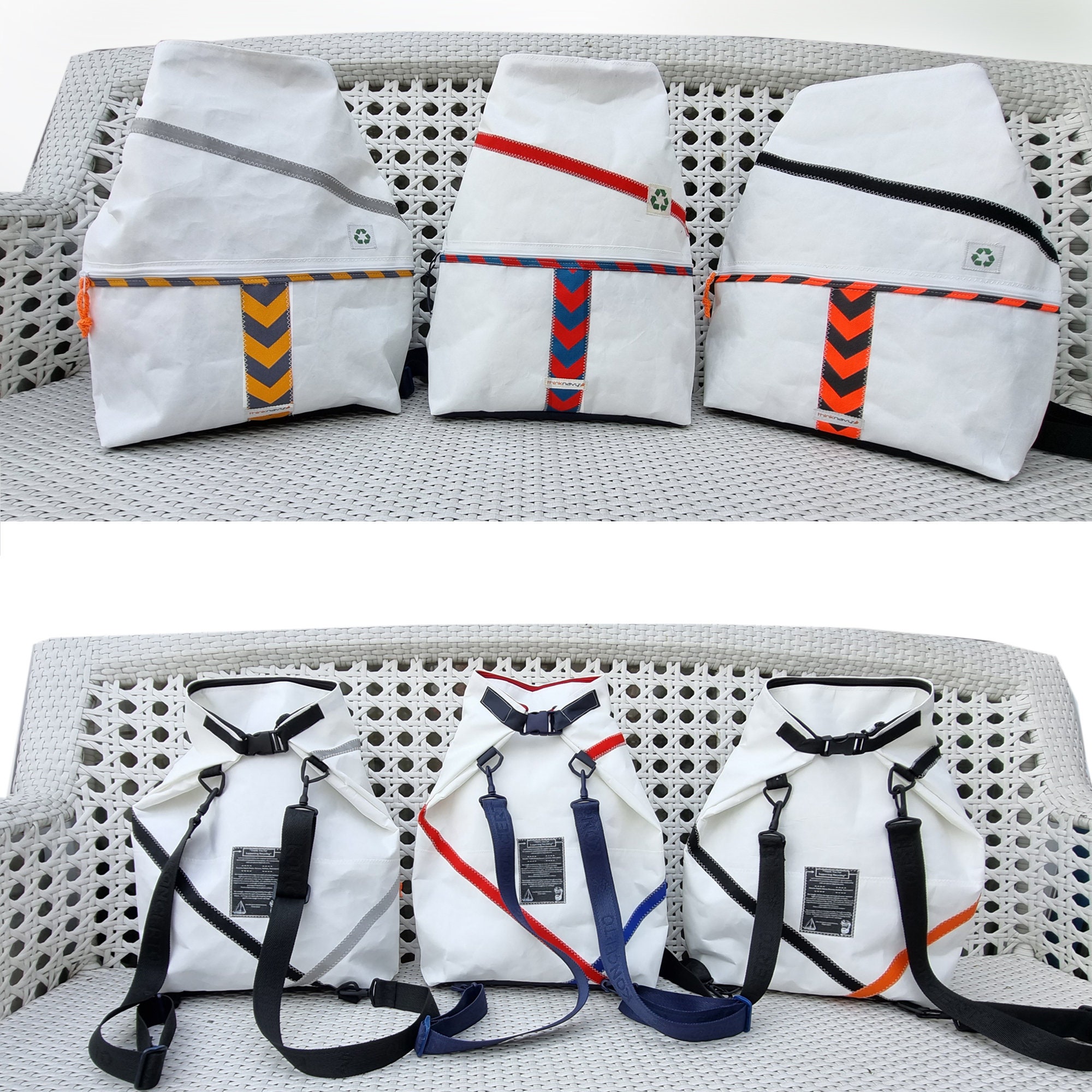 White Sailcloth Waterresistant Convertible Backpack Unisex - Etsy