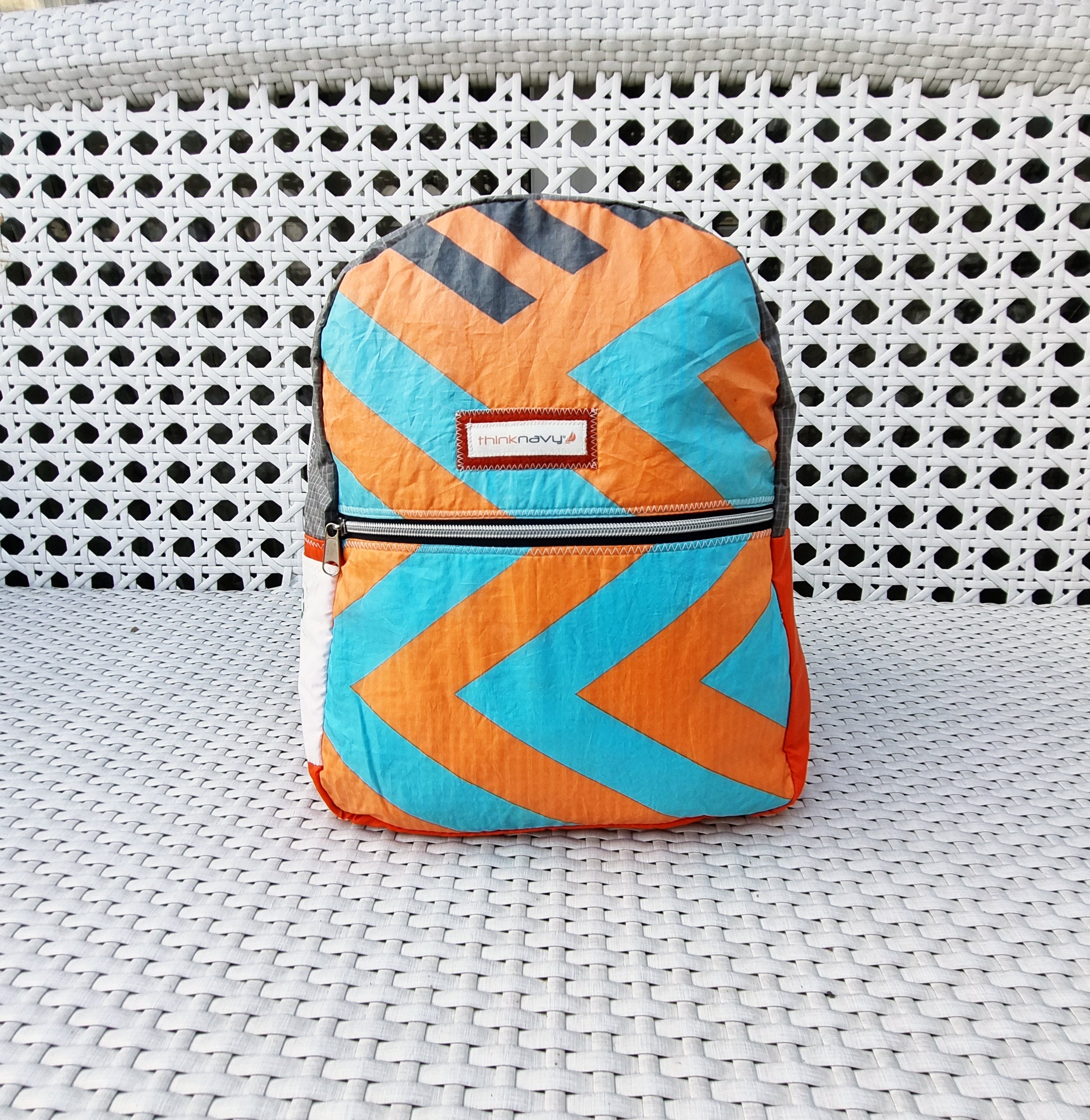 Waterproof Orange Blue Backpack Made From Recycled Kite Gift - Etsy