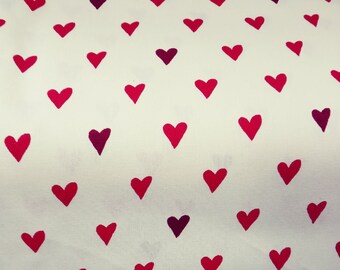 Watercolor Heart Fabric Panel Dark Red - Etsy
