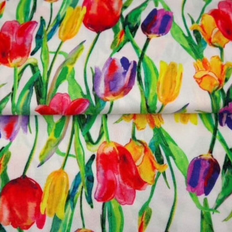 Tulip Print Fabric - Etsy