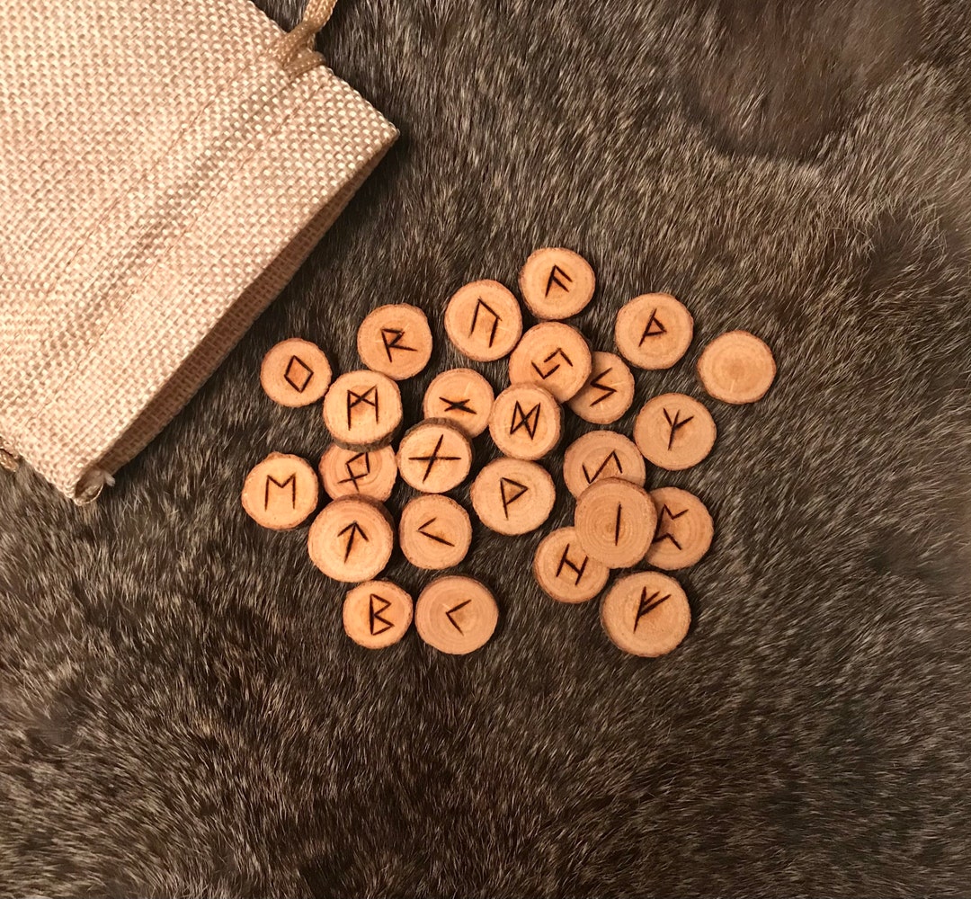 Natural Wood Elder Futhark Rune Set Viking Alphabet Valhalla - Etsy