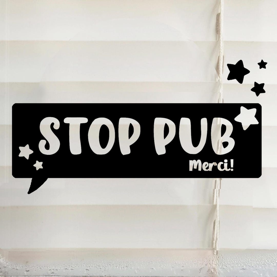 Stop Pub Vinyl Sticker, Mailbox Sticker, Stop Flyers, Waterproof Decal ...