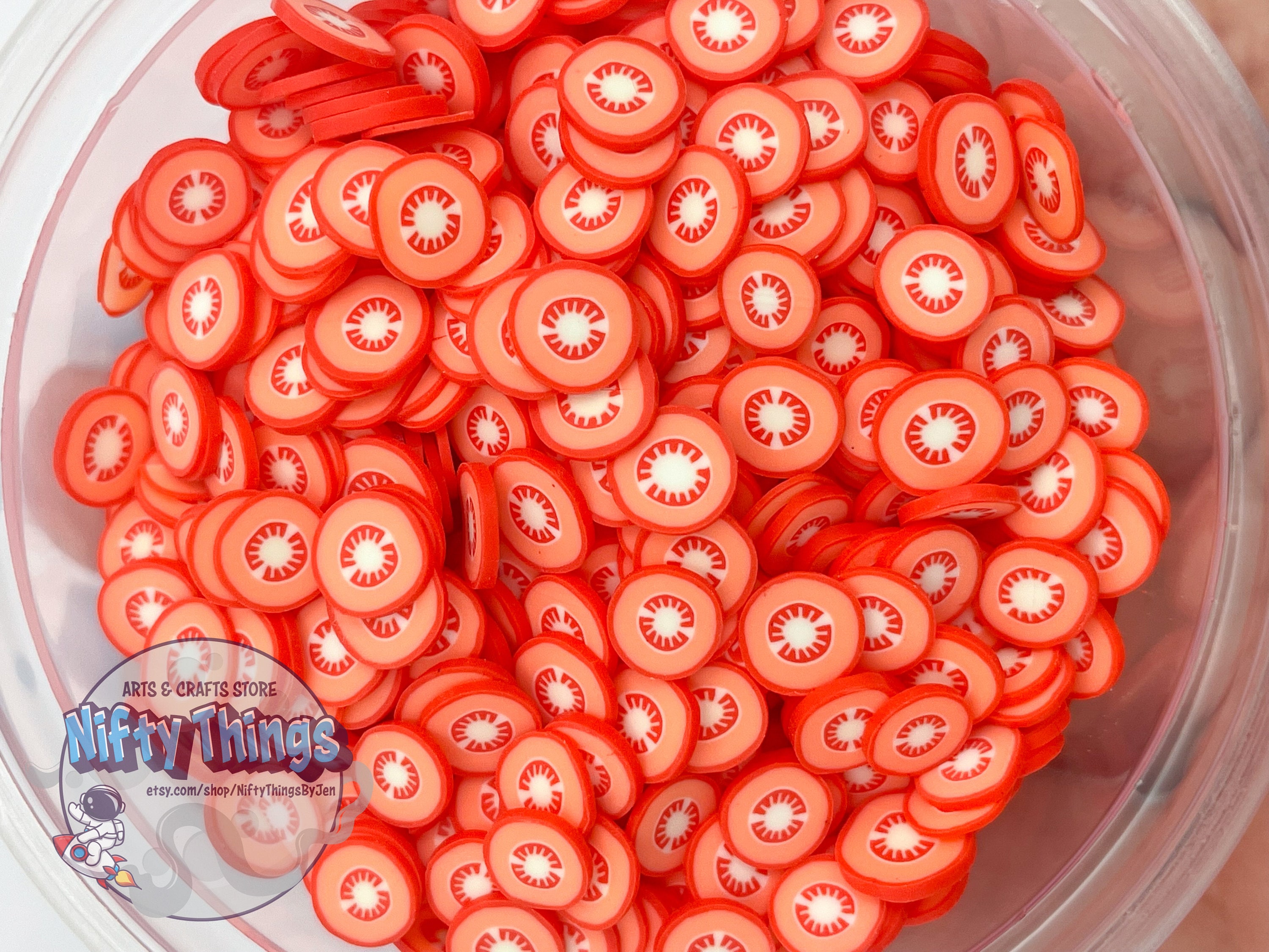 Tomato Polymer Clay Slices Slime Filler Craft Supplies Faux - Etsy