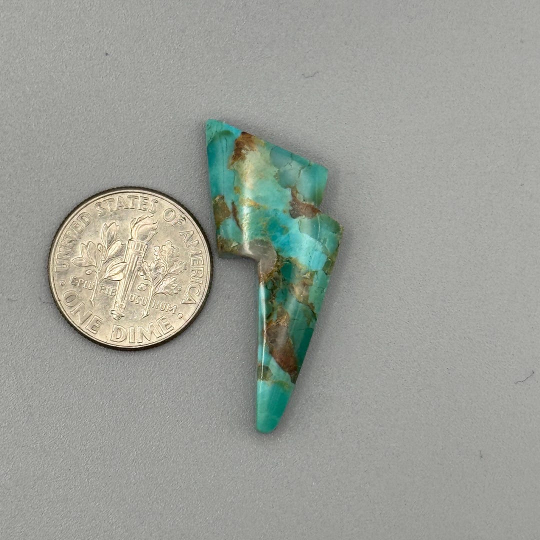Kingman Turquoise Lightning Bolt Cabochon - Etsy