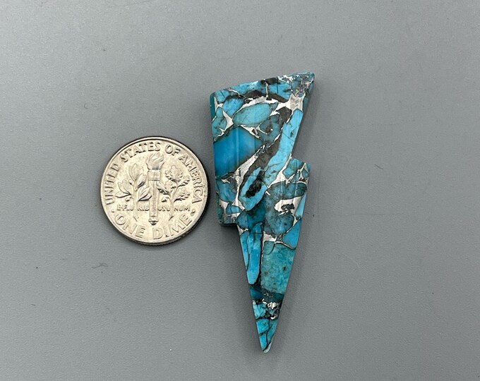 Kingman Turquoise Lightning Bolt Cabochon - Etsy