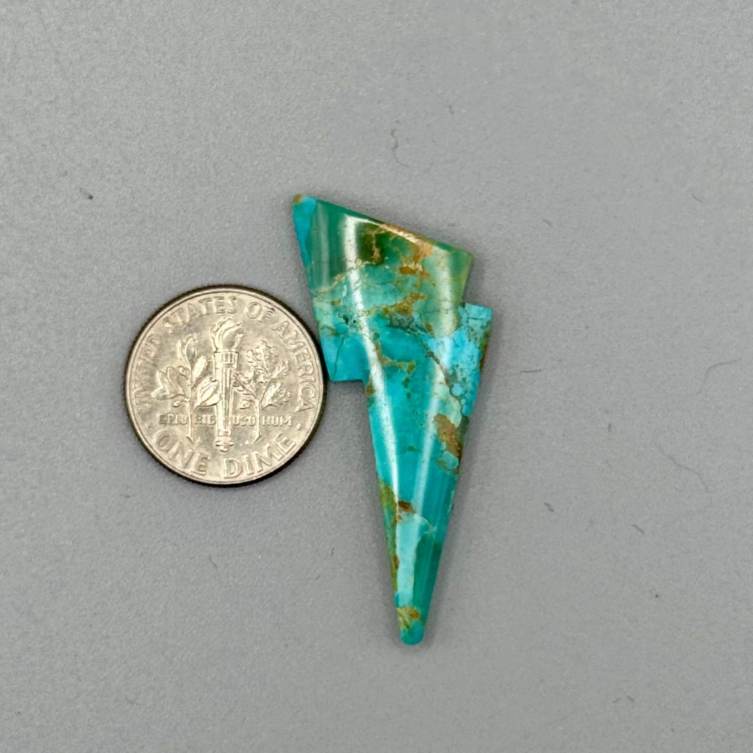 Kingman Turquoise Lightning Bolt Cabochon - Etsy