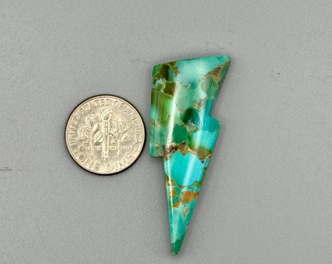 Kingman Turquoise Lightning Bolt Cabochon - Etsy