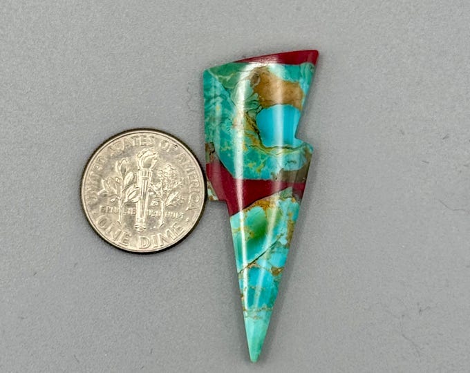 Kingman Turquoise Lightning Bolt Cabochon - Etsy