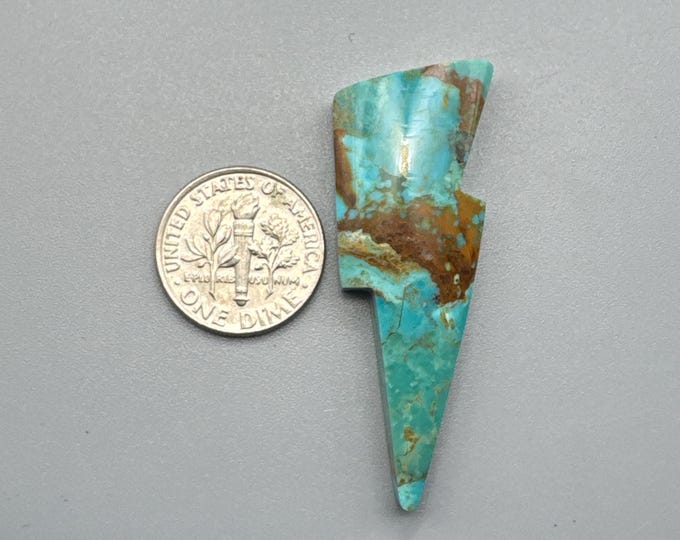 Kingman Turquoise Lightning Bolt Cabochon - Etsy