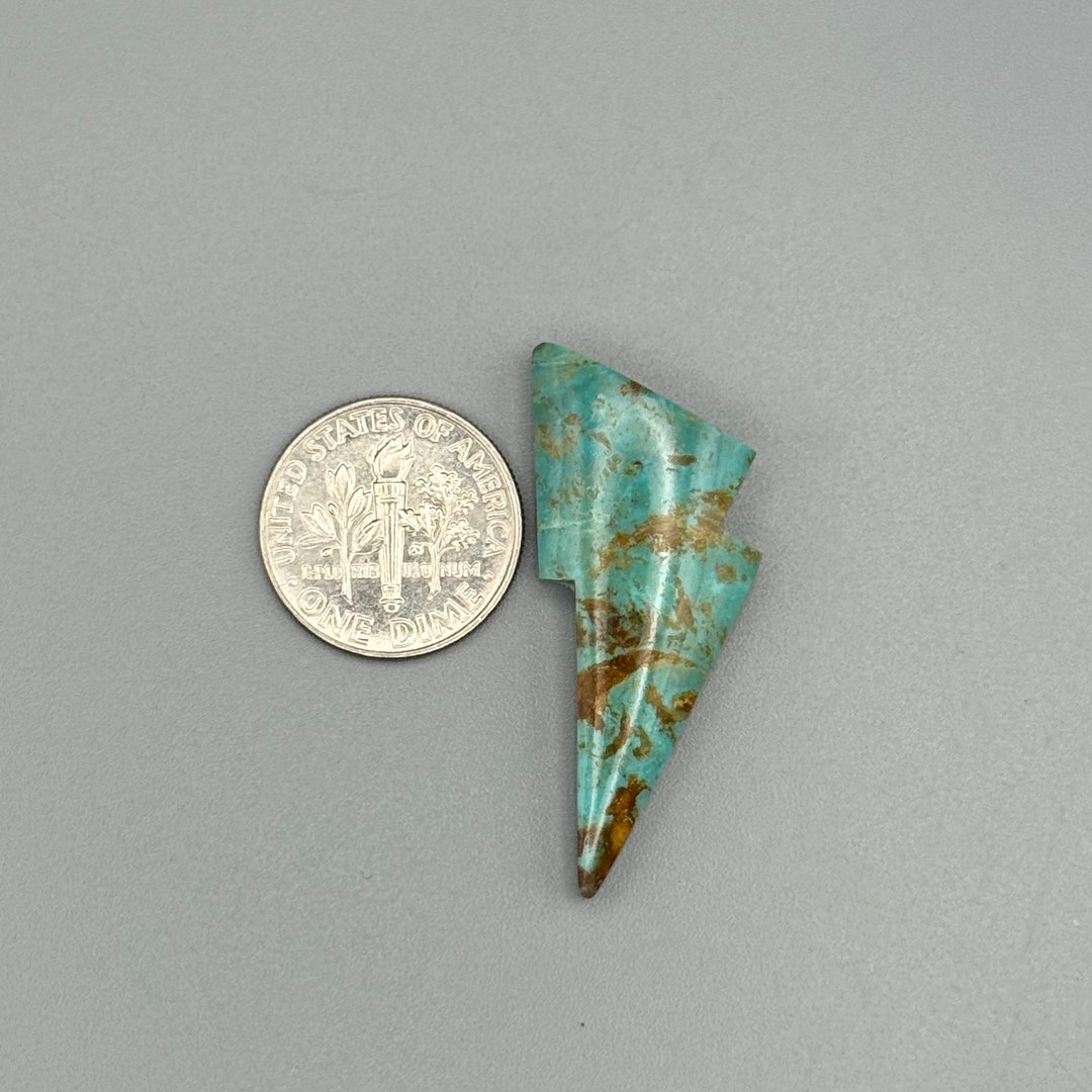 Kingman Turquoise Lightning Bolt Cabochon - Etsy