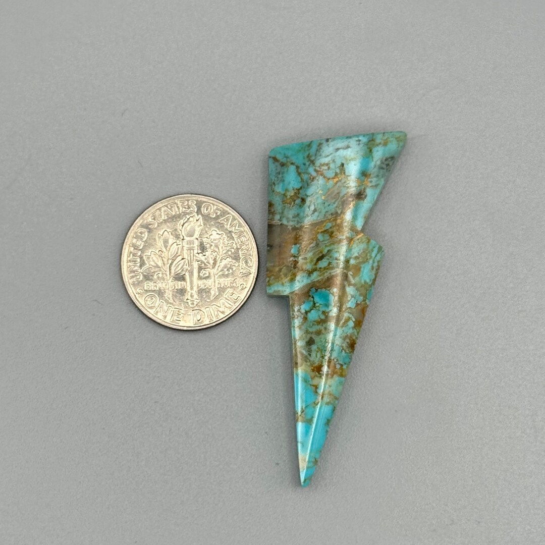 Kingman Turquoise Lightning Bolt Cabochon - Etsy