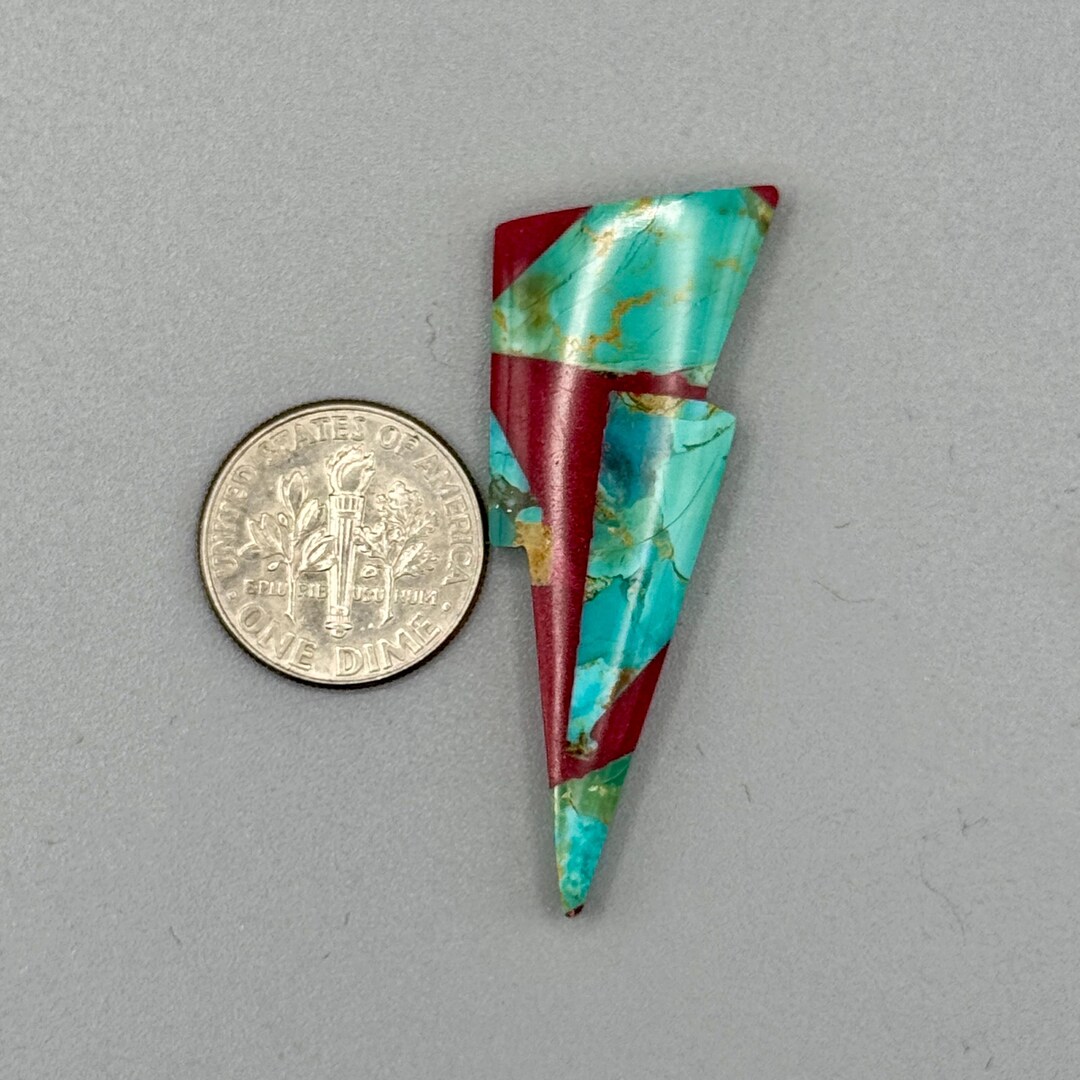 Kingman Turquoise Lightning Bolt Cabochon - Etsy