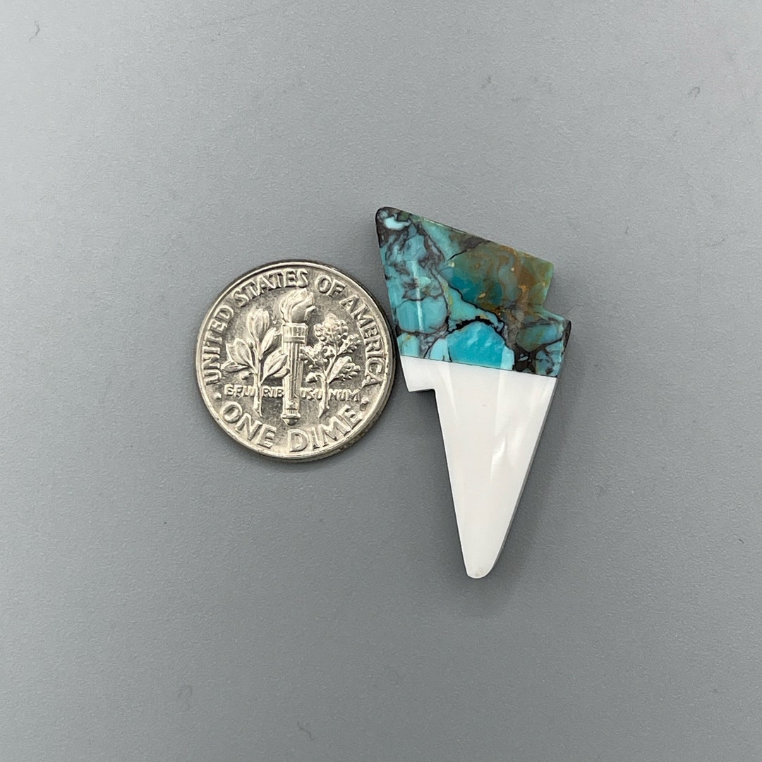 Kingman Turquoise Lightning Bolt Cabochon - Etsy