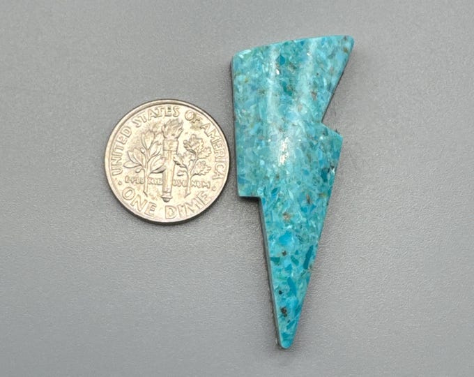 Kingman Turquoise Lightning Bolt Cabochon - Etsy