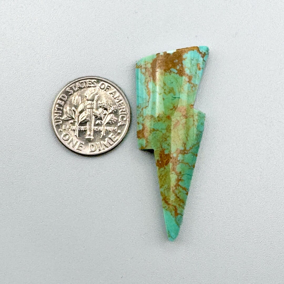 Kingman Turquoise Lightning Bolt Cabochon - Etsy Canada