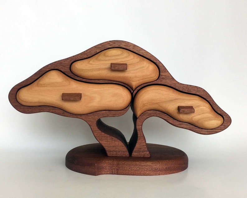 Wooden Jewelry Box bonsai Tree Made of Solid | Etsy