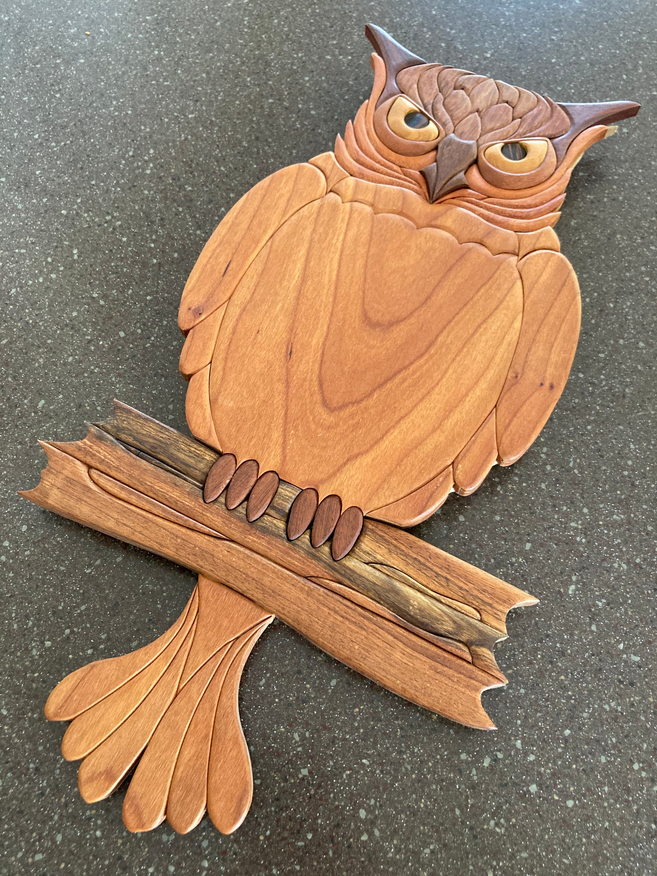 Wood Intarsia-owl,3d Wall Art, Intarsia Wood Art, Home Decor, Wall ...