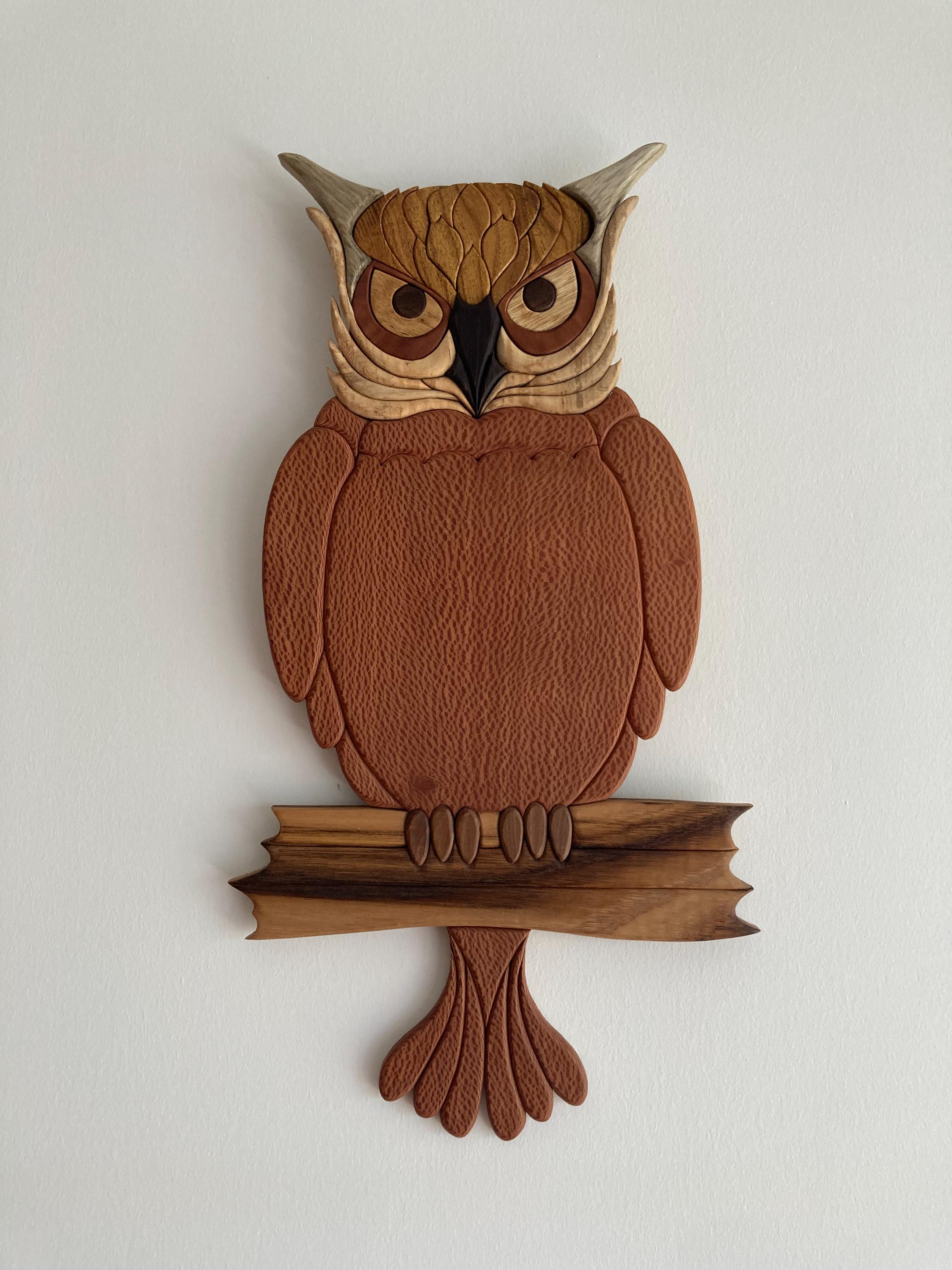 Handmade Wood Intarsia Owl , Wood Wall Art, 3D Home Decor - Etsy