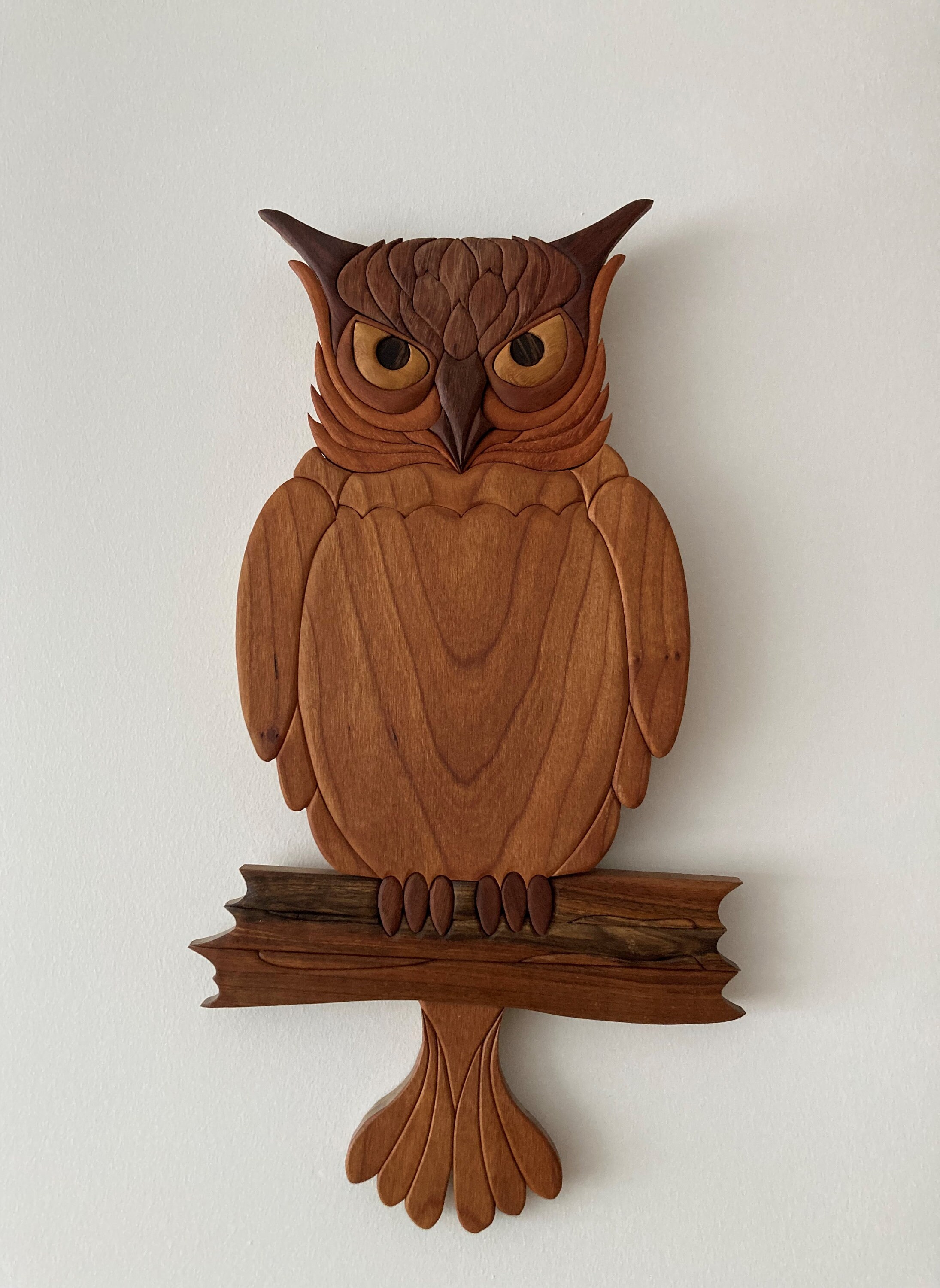 Wood Intarsia-owl,3d Wall Art, Intarsia Wood Art, Home Decor, Wall ...