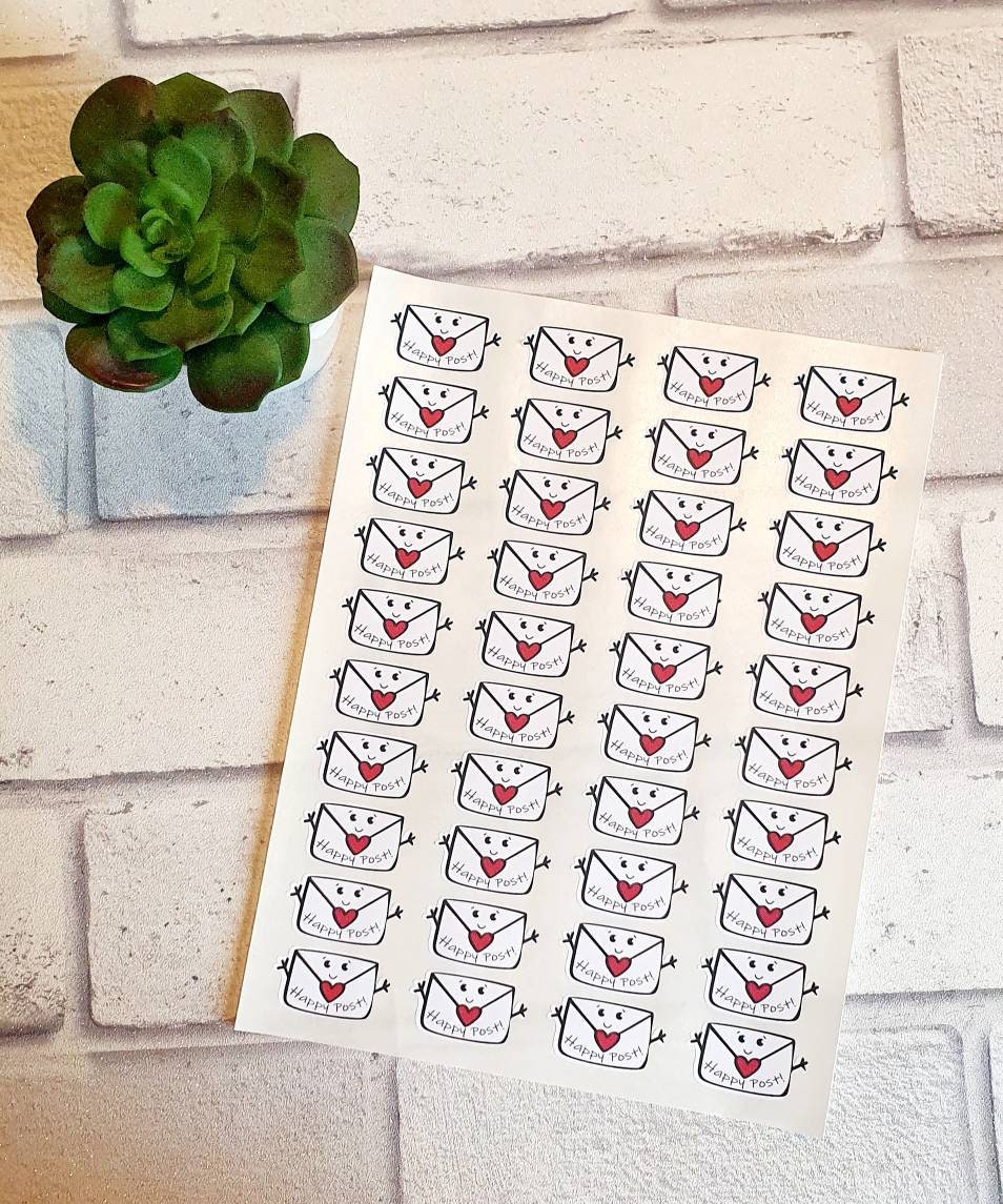 40 Happy Post Labels Happy Post Stickers Business Labels - Etsy