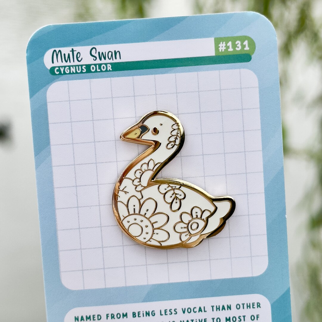 Mute River Swan Enamel Pin by Evy Benita - Etsy