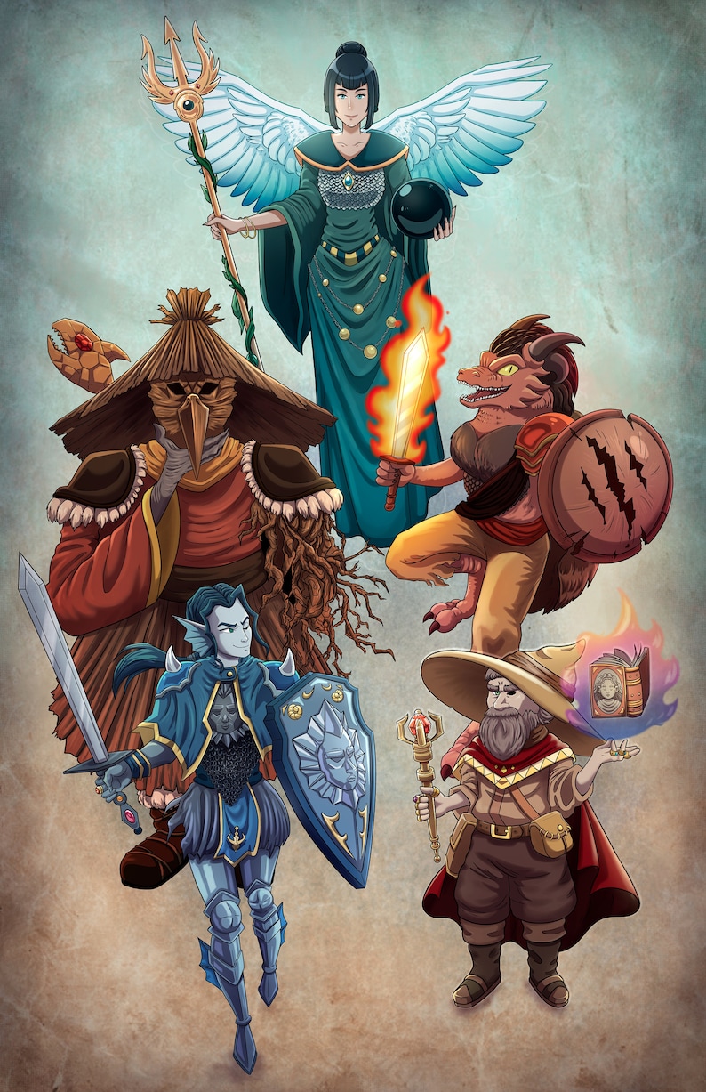 Dnd Party Commission DND Character Commission Dnd Team - Etsy