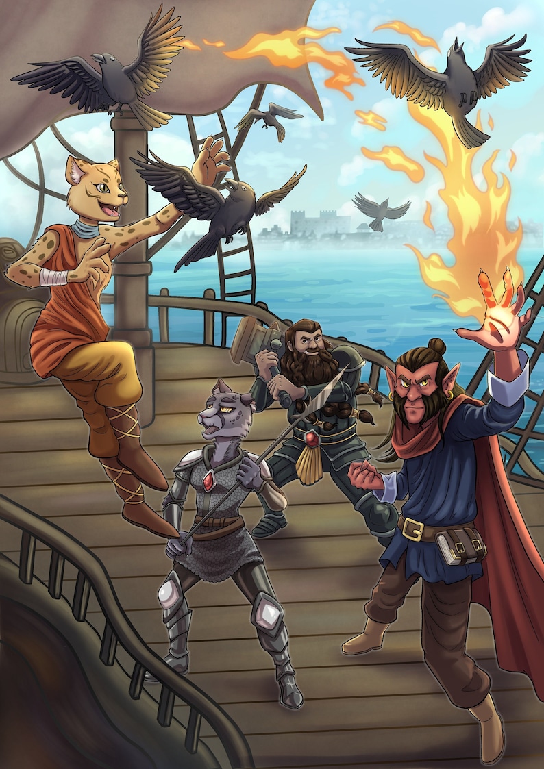 Dnd Party Commission DND Character Commission Dnd Team - Etsy