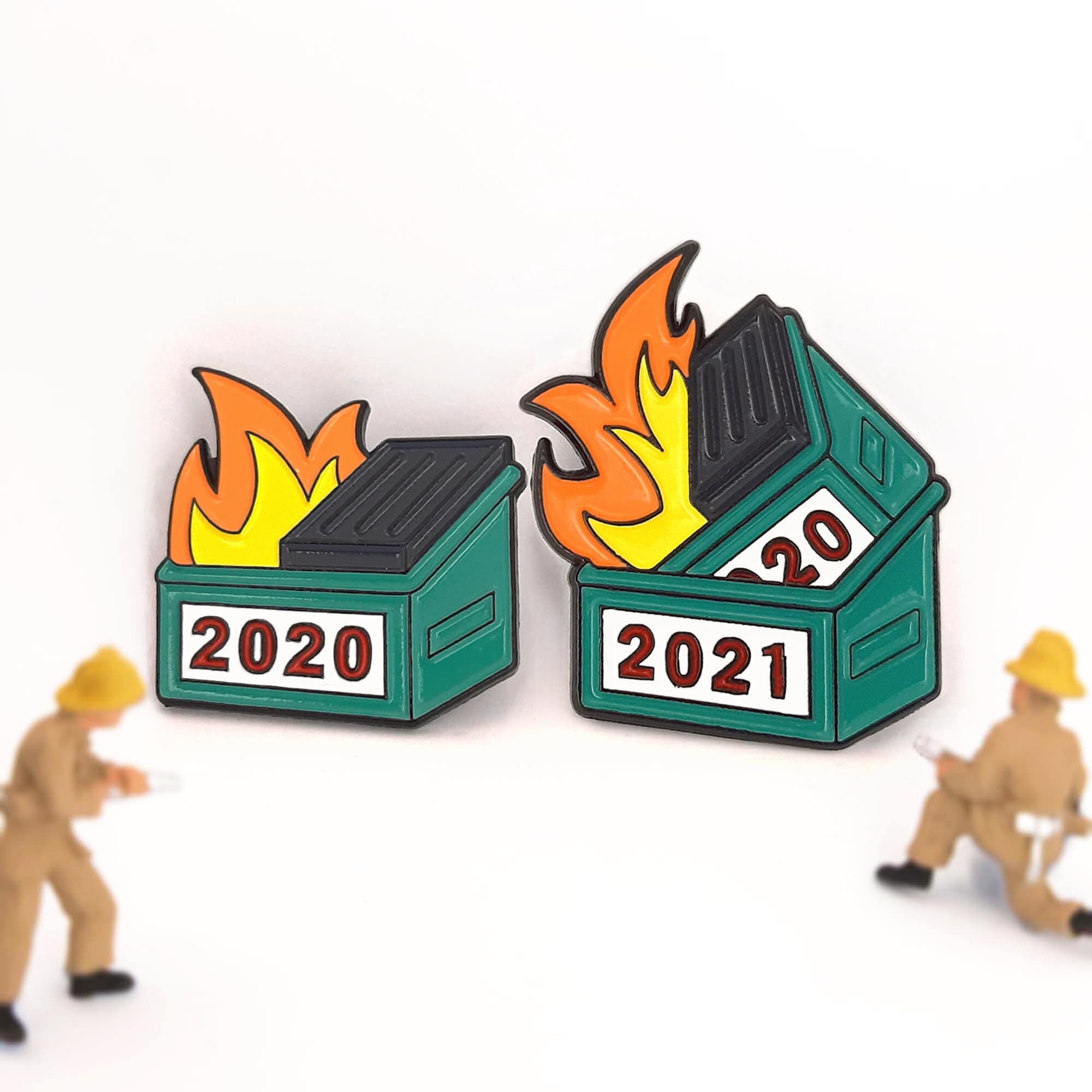 2021 Dumpster Fire Pin With a 2020 Dumpster Inside Funny | Etsy