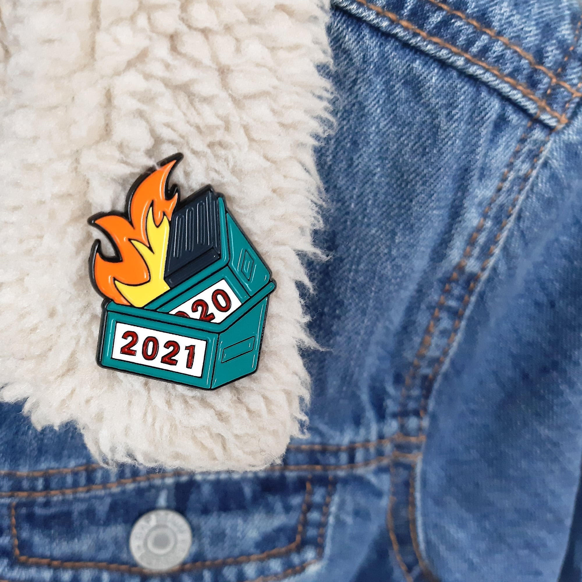 2021 Dumpster Fire Pin With a 2020 Dumpster Inside Funny | Etsy