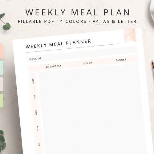 MEAL PLANNER & Grocery List Printable Planner Inserts | Etsy