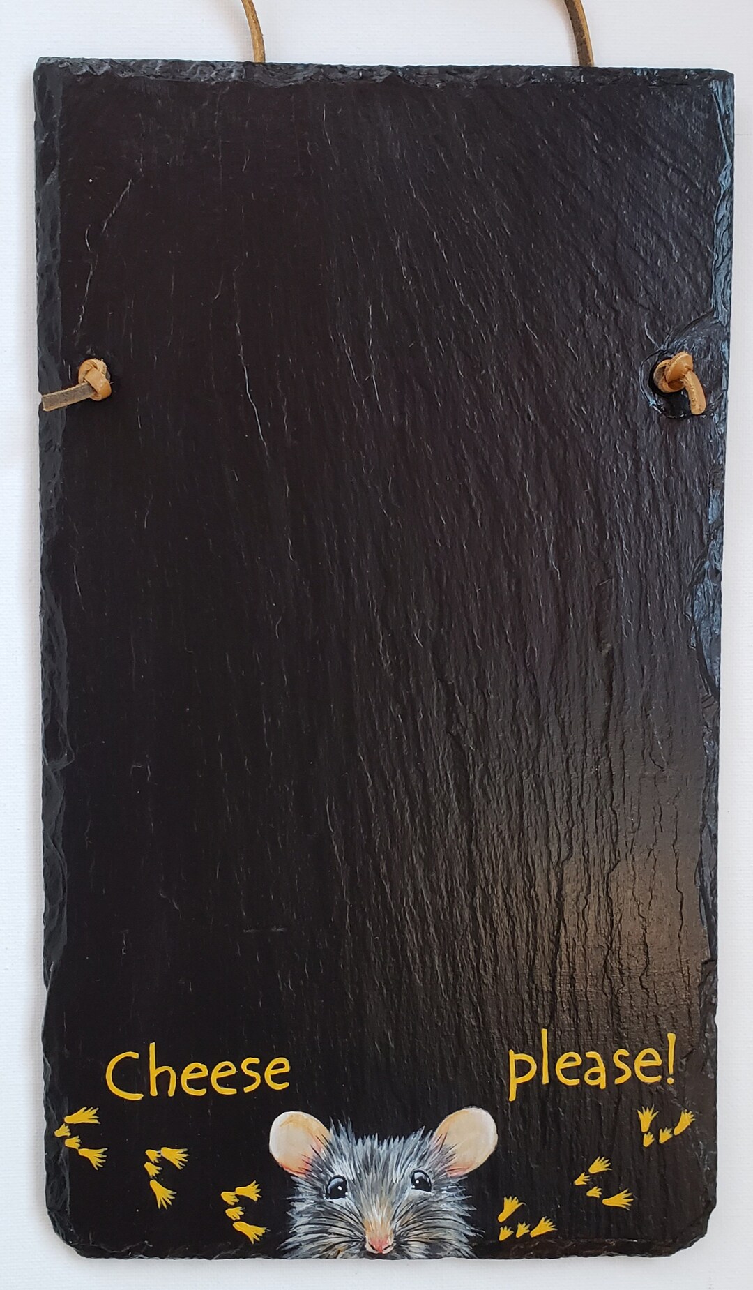 Hand Painted Slate Roofing Tile Turned Cheese Platter Features a ...