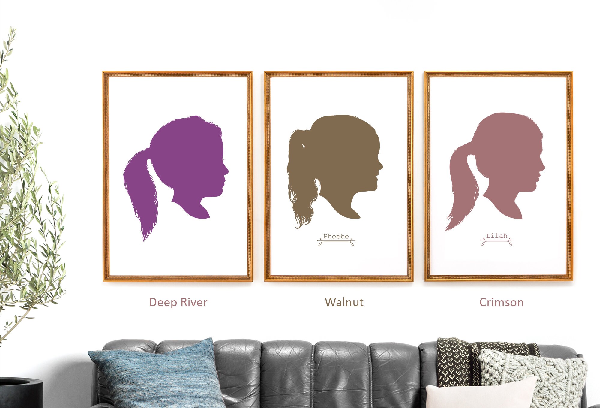 Custom Color Silhouette Portrait Digital Personalized - Etsy UK