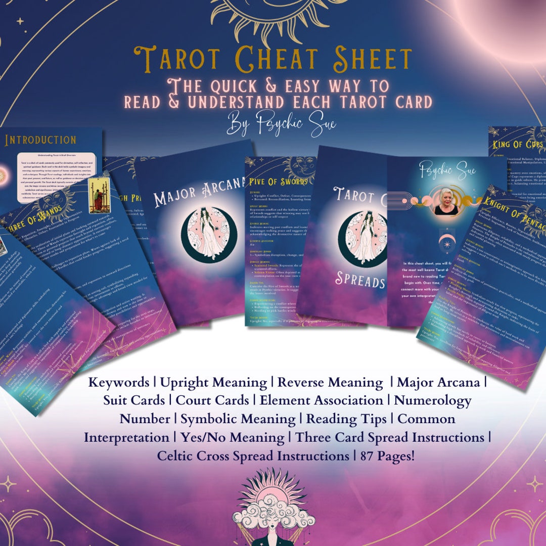 Tarot Interpretation Tarot Cheat Sheet Tarot Spread Beginners Guide ...