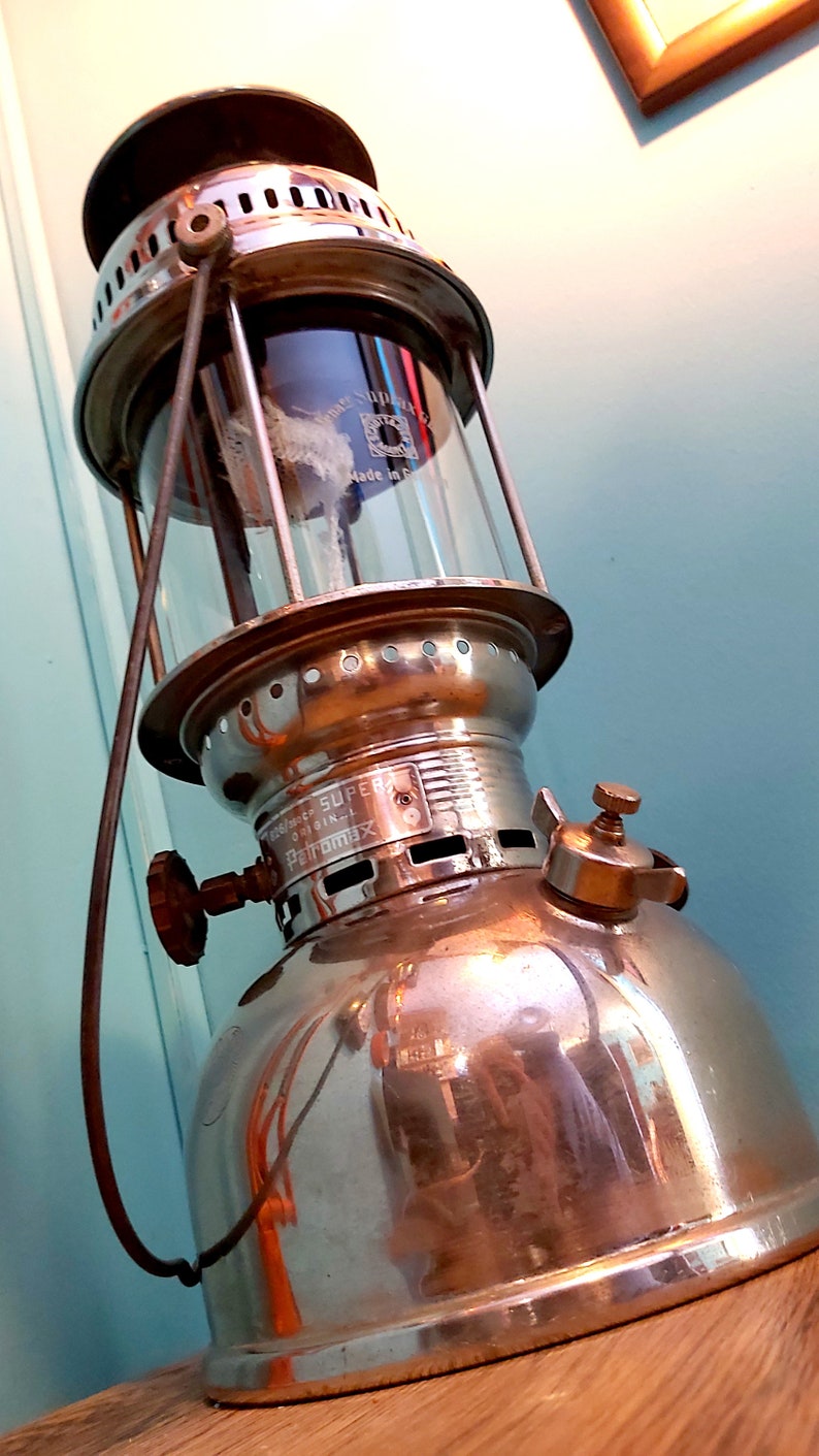 Petromax 826/350 Cp SUPER / Chrome Plated Brass Lantern / Vintage Old ...