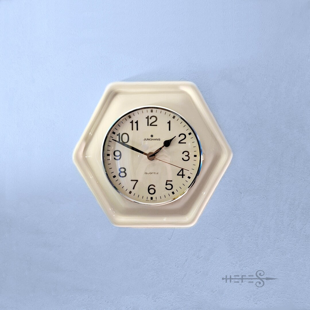 Junghans Vintage Porcelain Clock 1970s Minimalist Design Art Deco - Etsy
