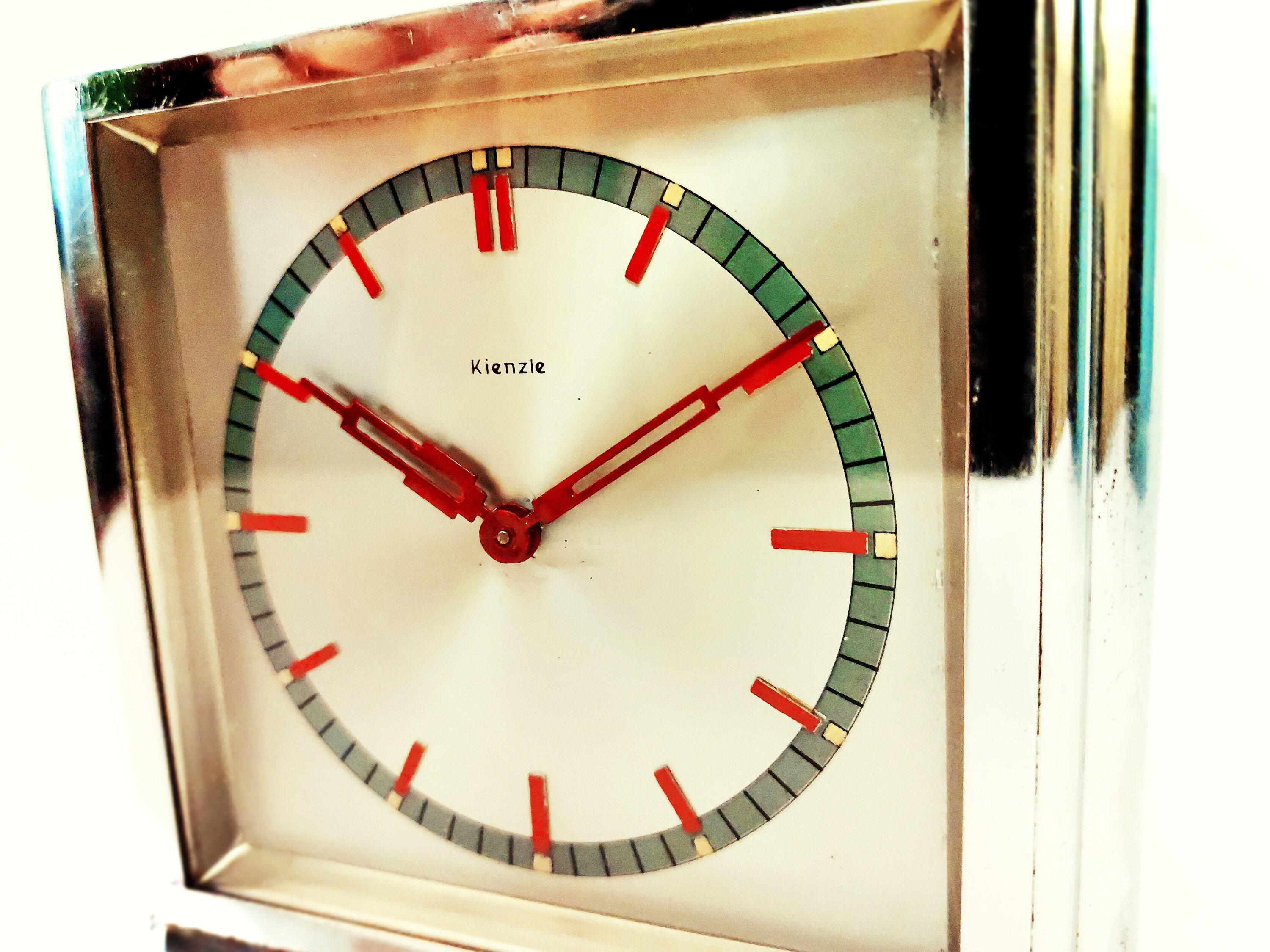 Kienzle Table Mantel Clock Chrome Widing Art Deco Vintage Antique ...