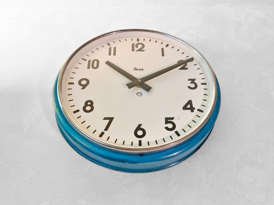 Insa Wall Clock Made in Yugoslavia Vintage Industrial Style School ...