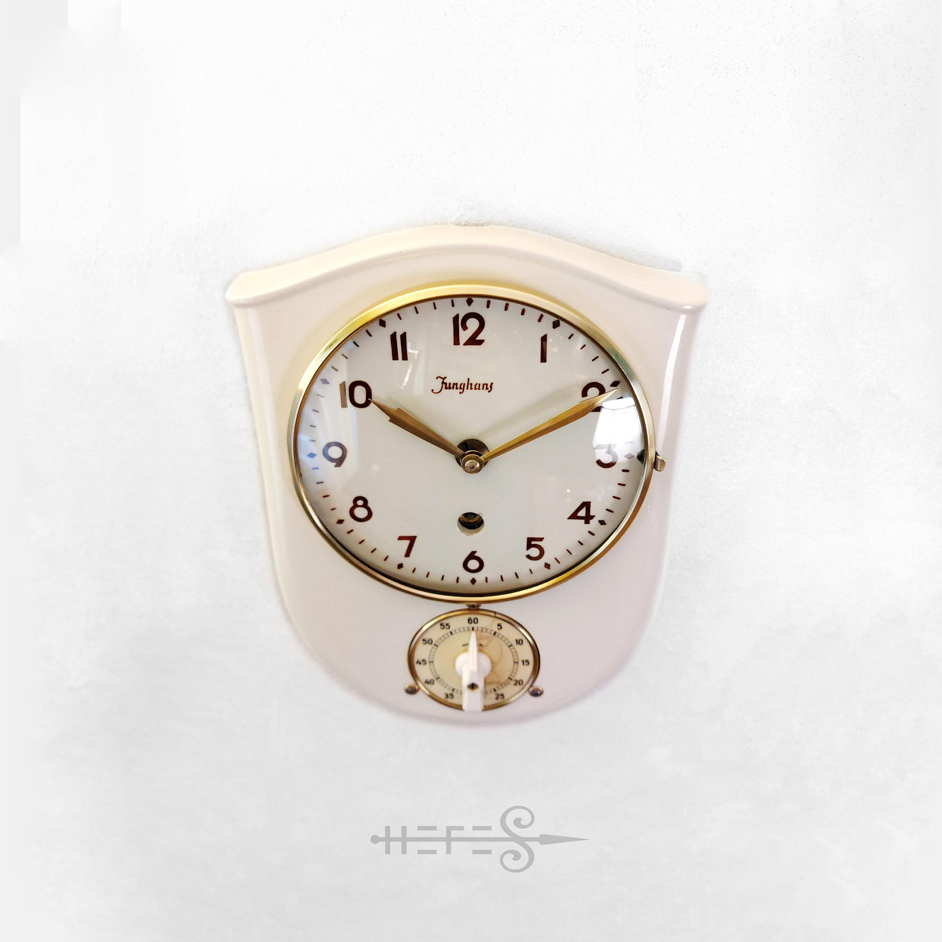 Junghans Porcelain Wall Clock Design Icon 1950s Max Bill Era Kitchen ...