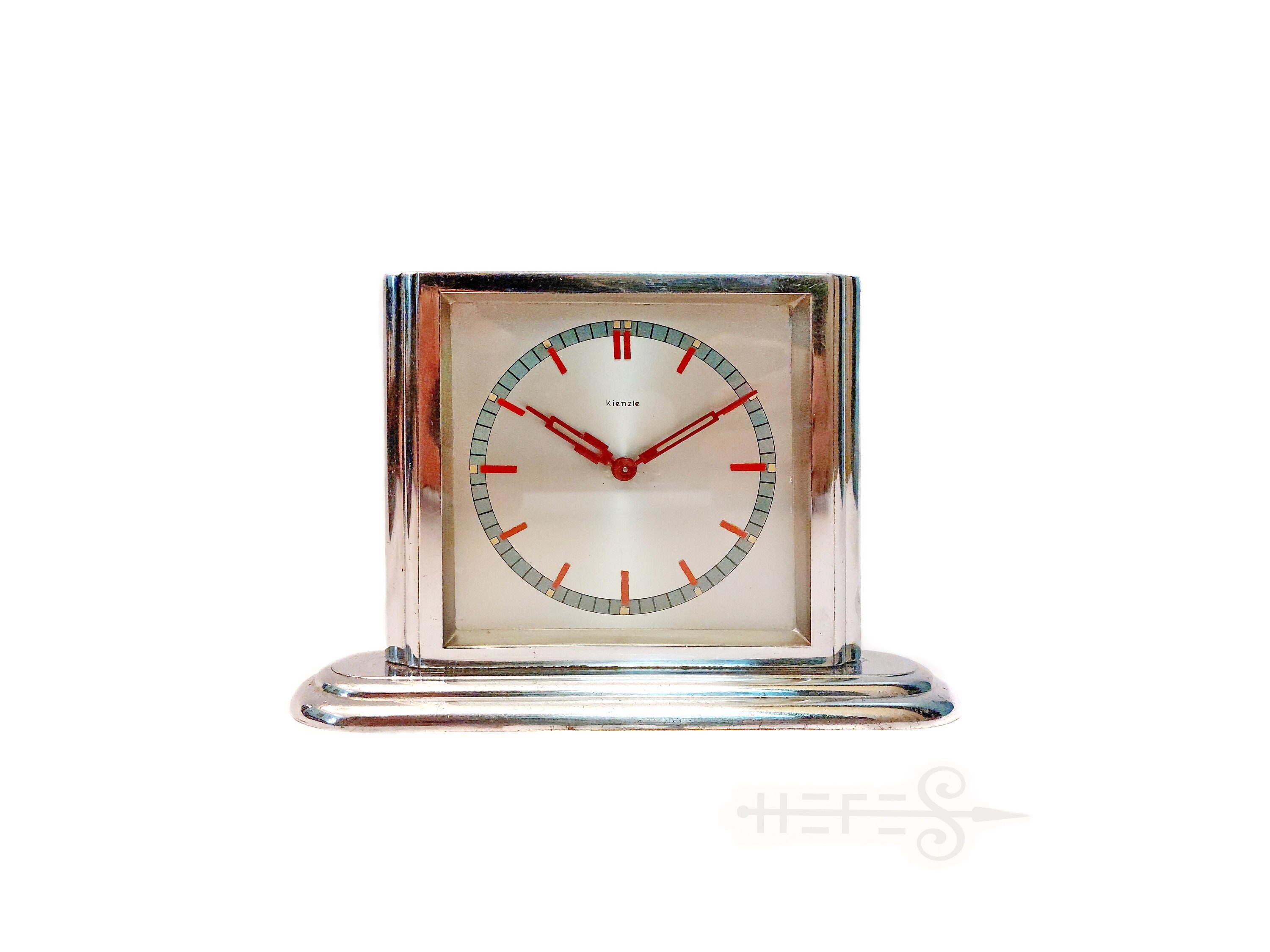 Kienzle Table Mantel Clock Chrome Widing Art Deco Vintage Antique ...