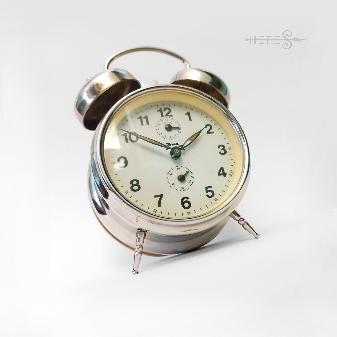 Insa Yugoslavia Chrome Table Alarm Clock Design Icon Vintage Mechanical ...