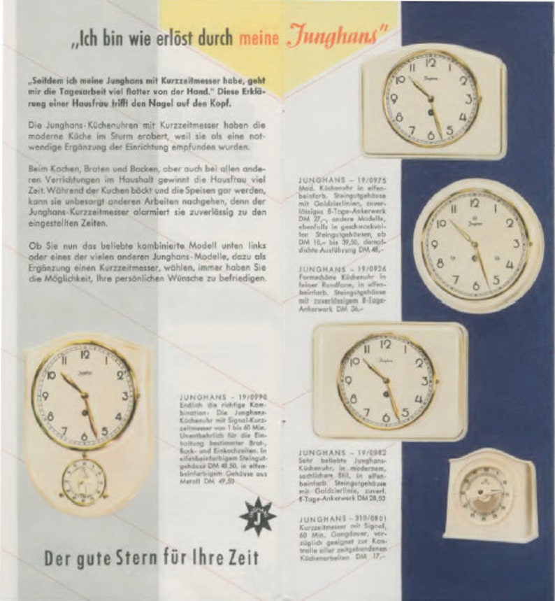 Junghans Porcelain Wall Clock Design Icon 1950s Max Bill Era Kitchen ...