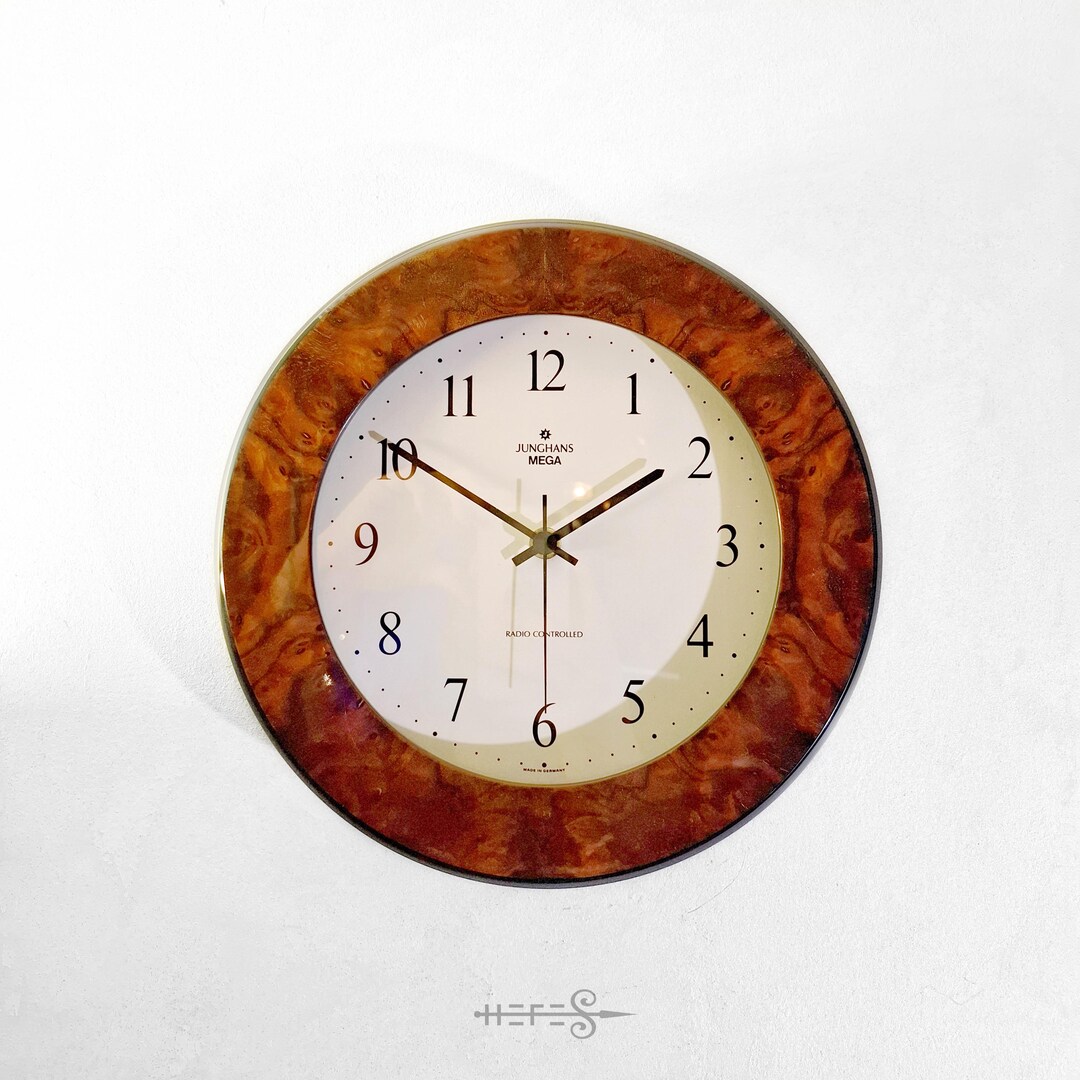 Junghans Mega Walnut Burl High End Luxury Wall Clock Vintage 1980s ...