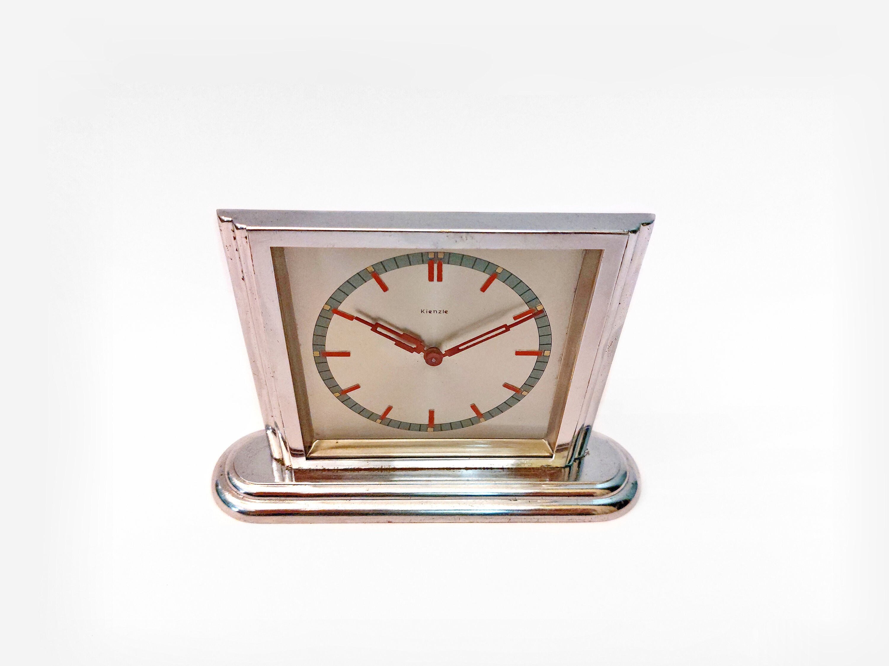 Kienzle Table Mantel Clock Chrome Widing Art Deco Vintage Antique ...