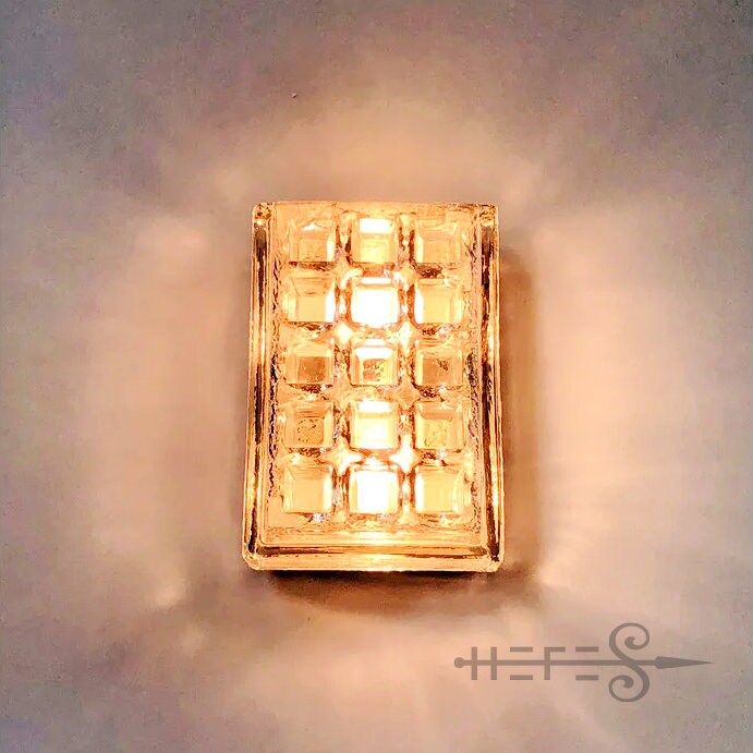 Limburg Glass Germany 1970s Vintage Rectangular Wall Lamp Embossed ...