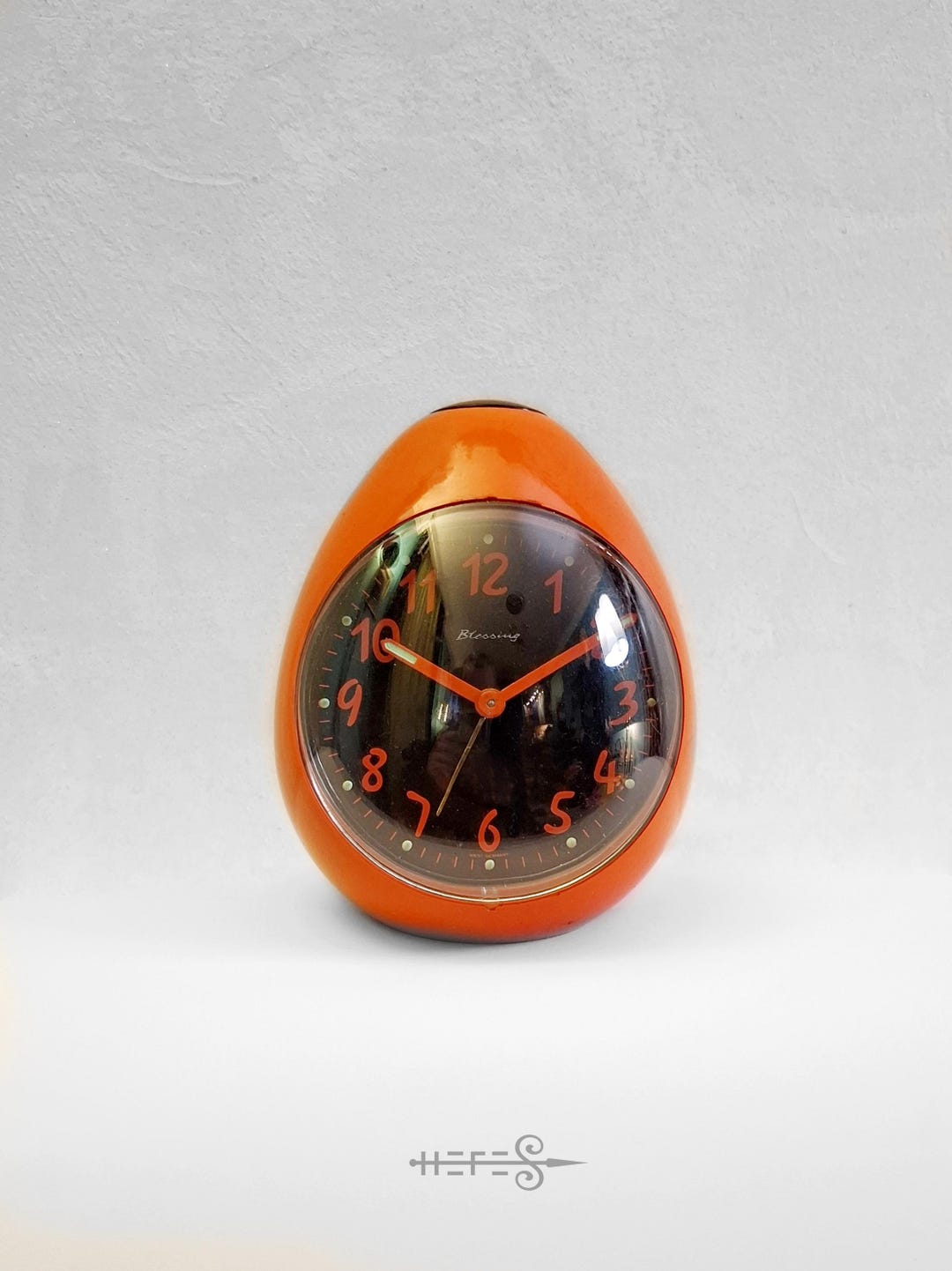 Blessing Space Age Egg Shaped Alarm Clock 1970’s Orange Design Mid ...